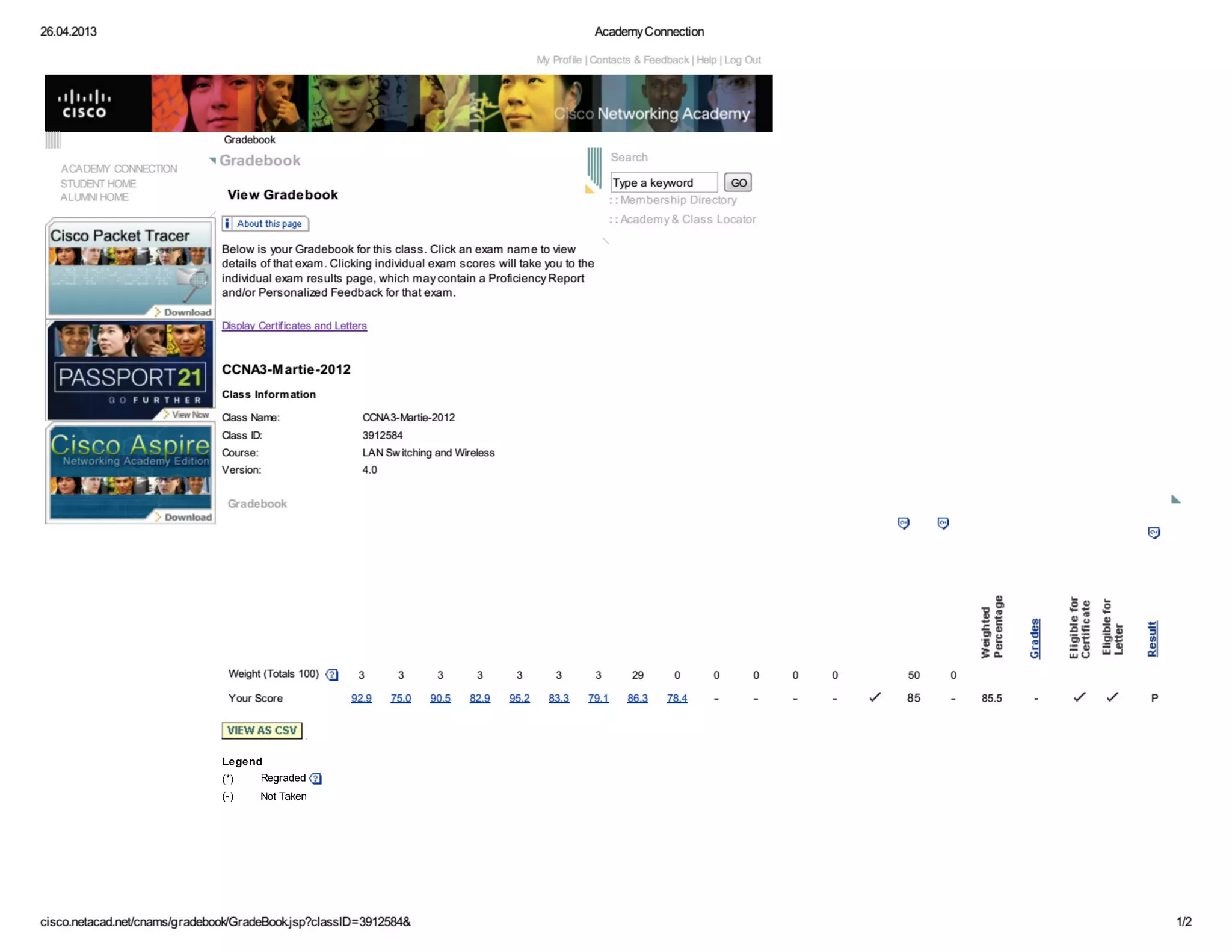 Cisco gradebook LAN Swiching and Wireless Doru | PDF