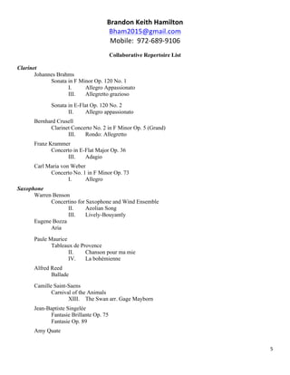 Collaborative Repertoire List | PDF