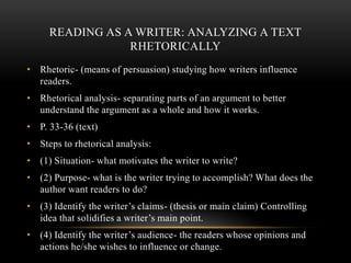 EN 106 Chapters 1 & 2 Greene & Lidinsky | PPTX