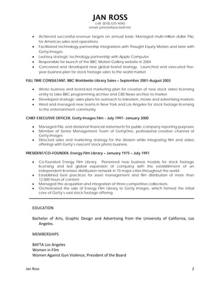Jan Ross CV 5-15 | PDF