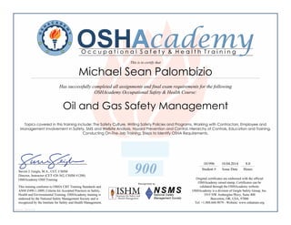 OSHA 900 Oil and Gas Saftey Management | PDF