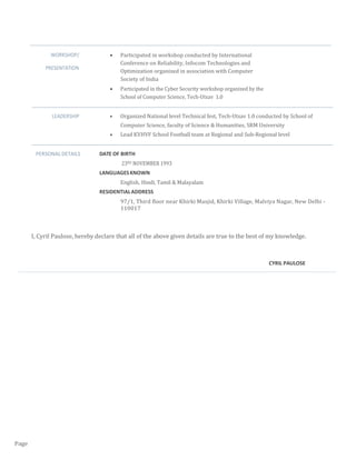 cy resume | PDF