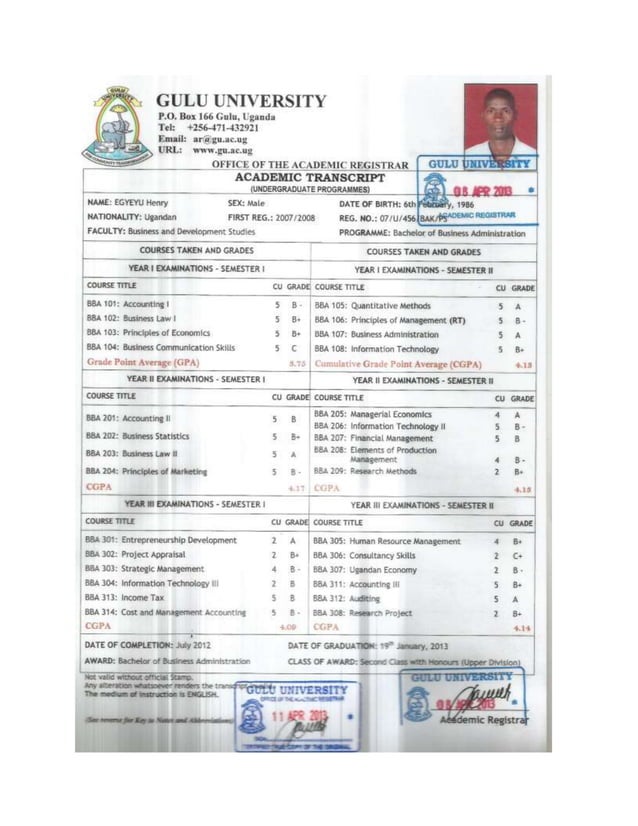 Certified Transcript | PDF