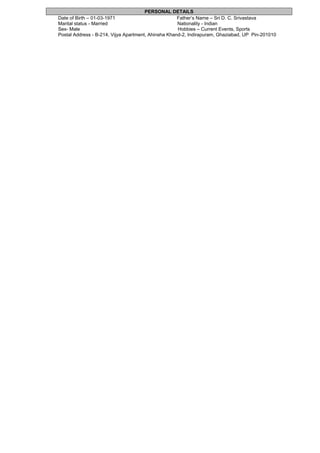 Resume_Arvind_Srivastava | DOC | Computer Networking | Computing