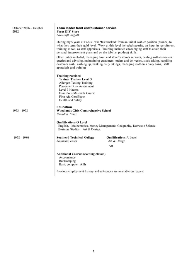 Sharon CV | DOC | Business Administration | Business