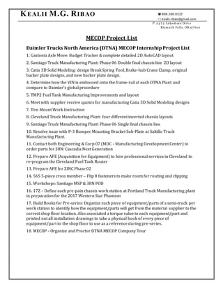 Kealii Ribao - DTNA MECOP Project List | DOCX