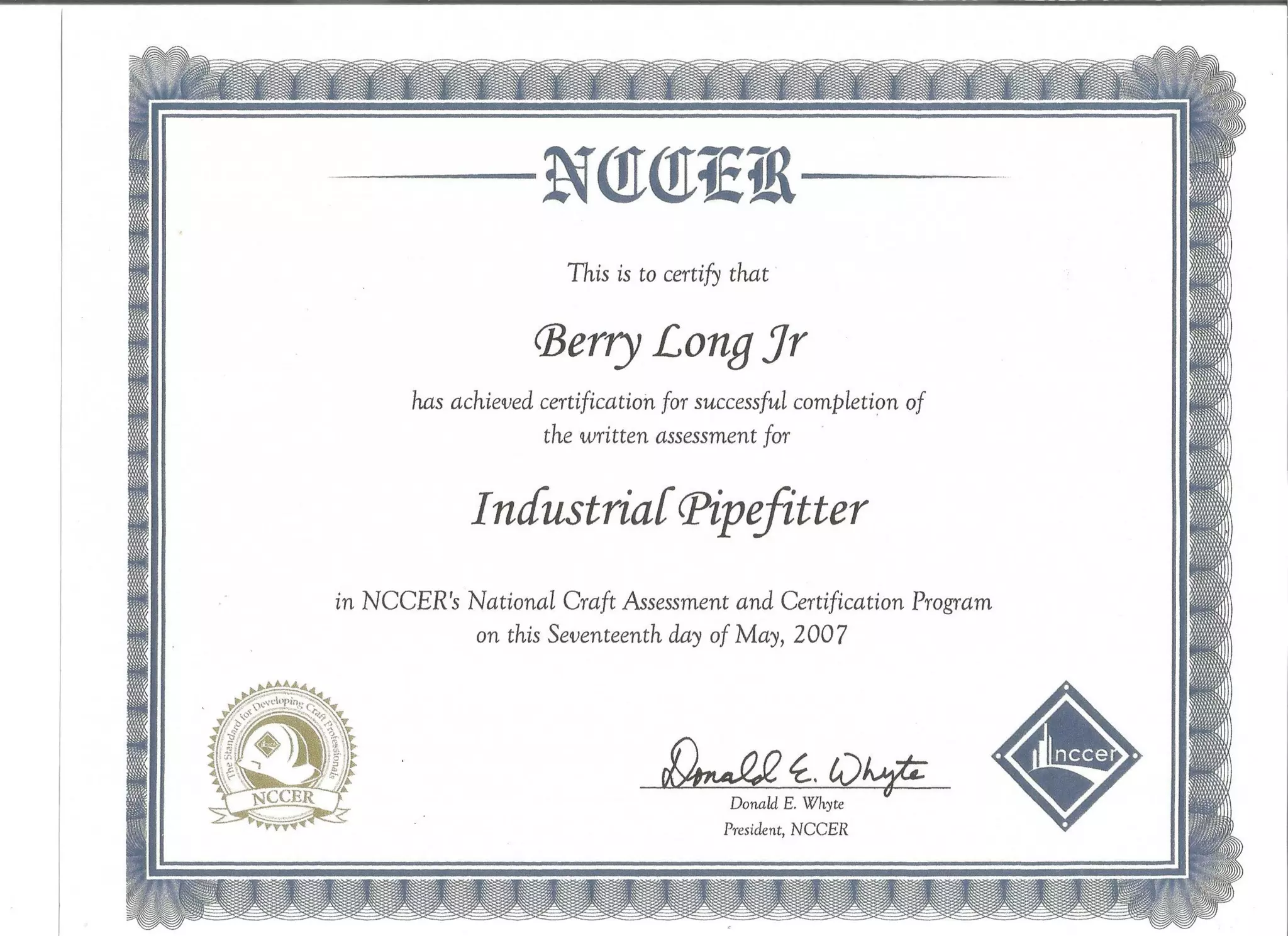 NCCER pipefitter cert | PPT