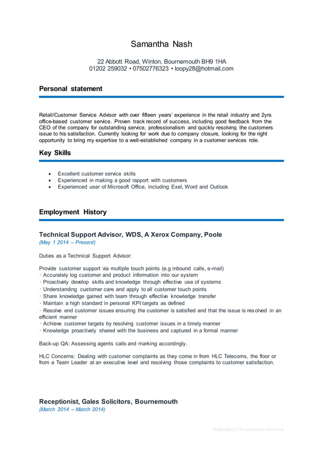 Sam-CV-template | DOCX