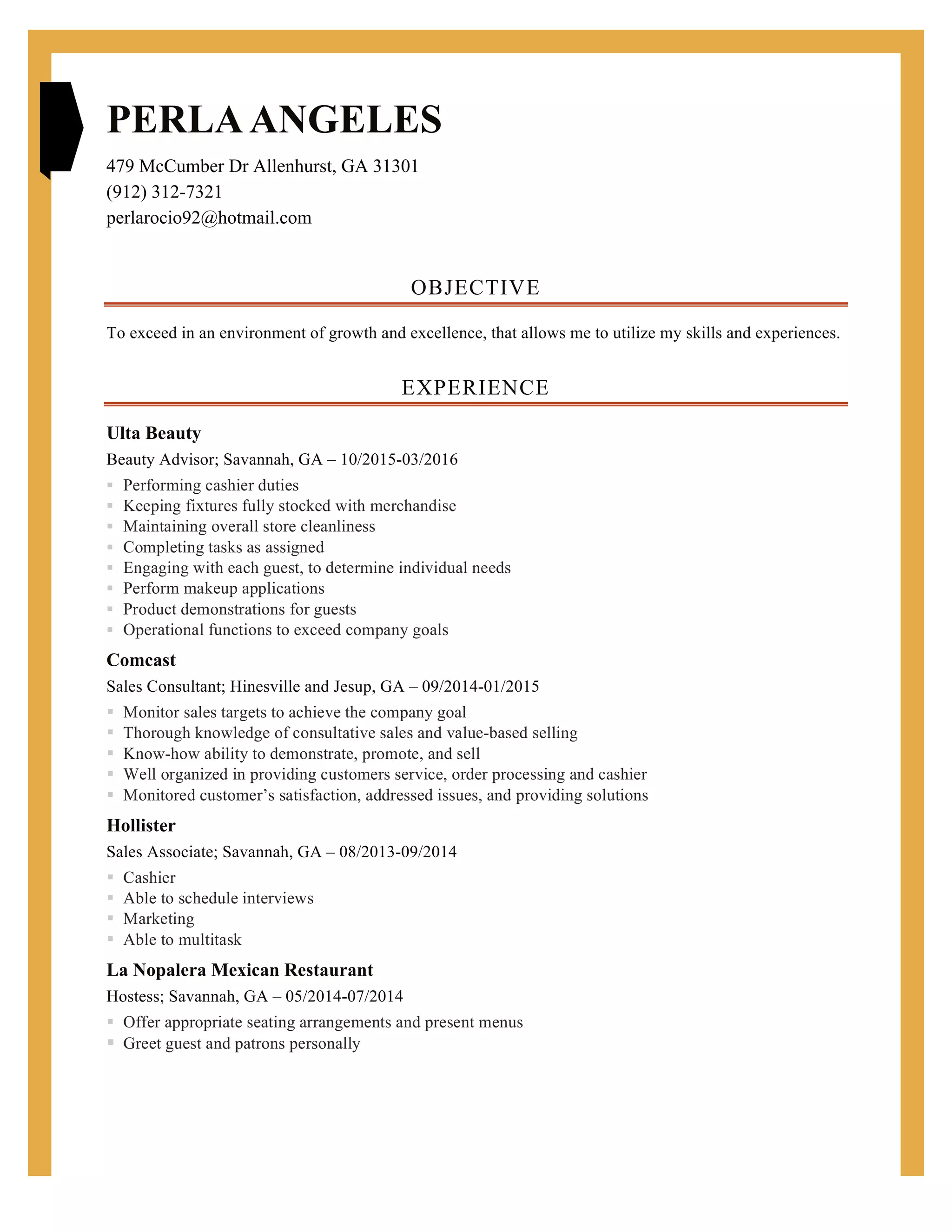 Perla Angeles Resume | PDF | Business and Finance