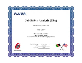 Gicev - FLUOR - Safety-Security Certificates | PDF