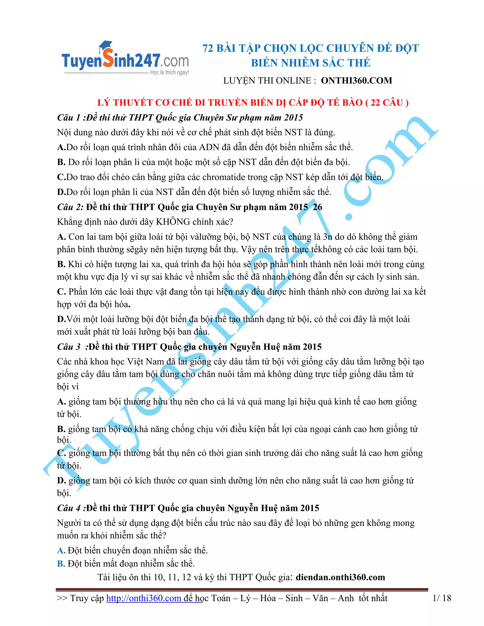 72 bai tap_chon_loc_chuyen_de_dot_bien_nhiem_sac_the_co_loi_giai_chi_tiet | PDF