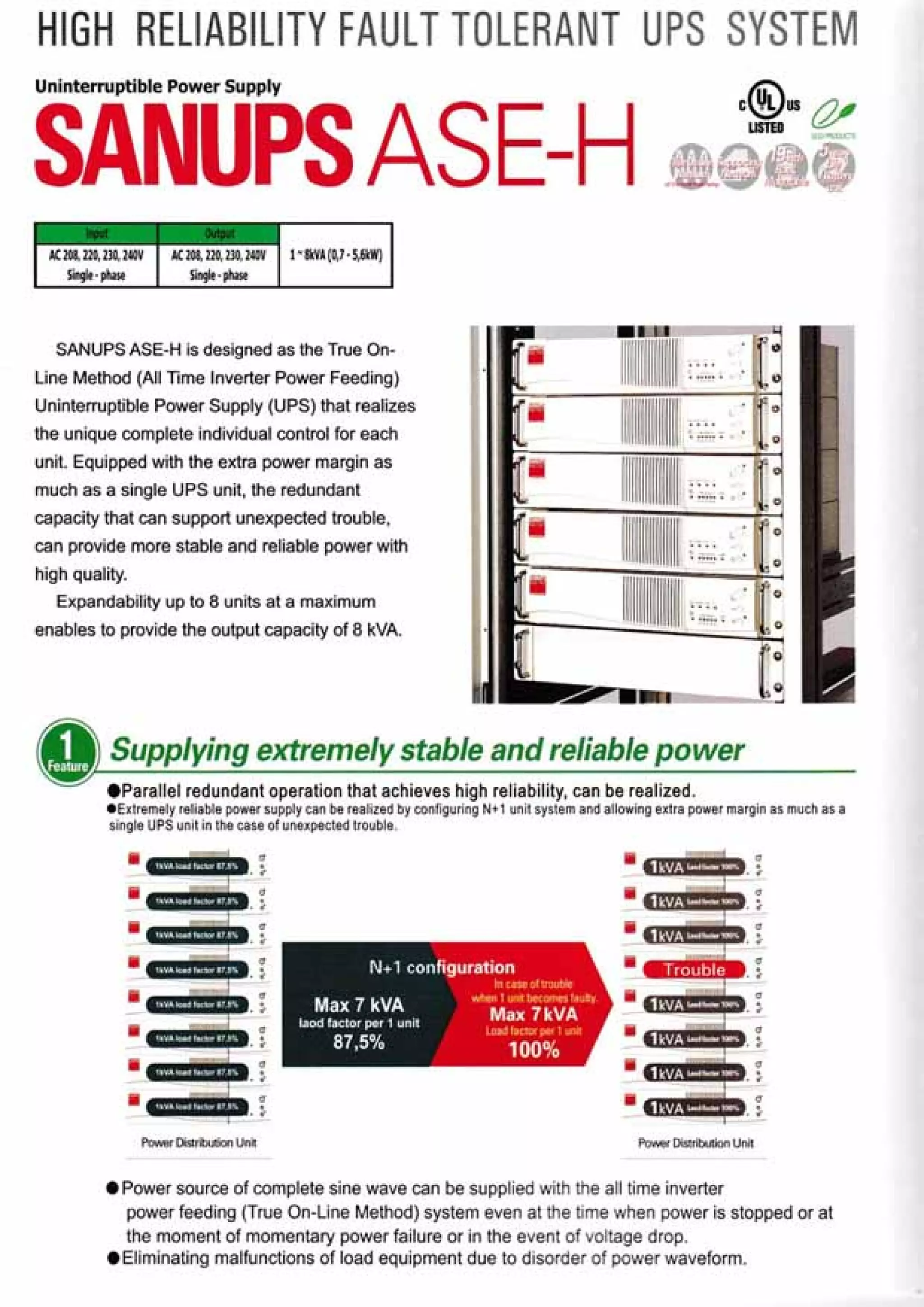 Brosur UPS Sanyo Denki ASE-H | PDF