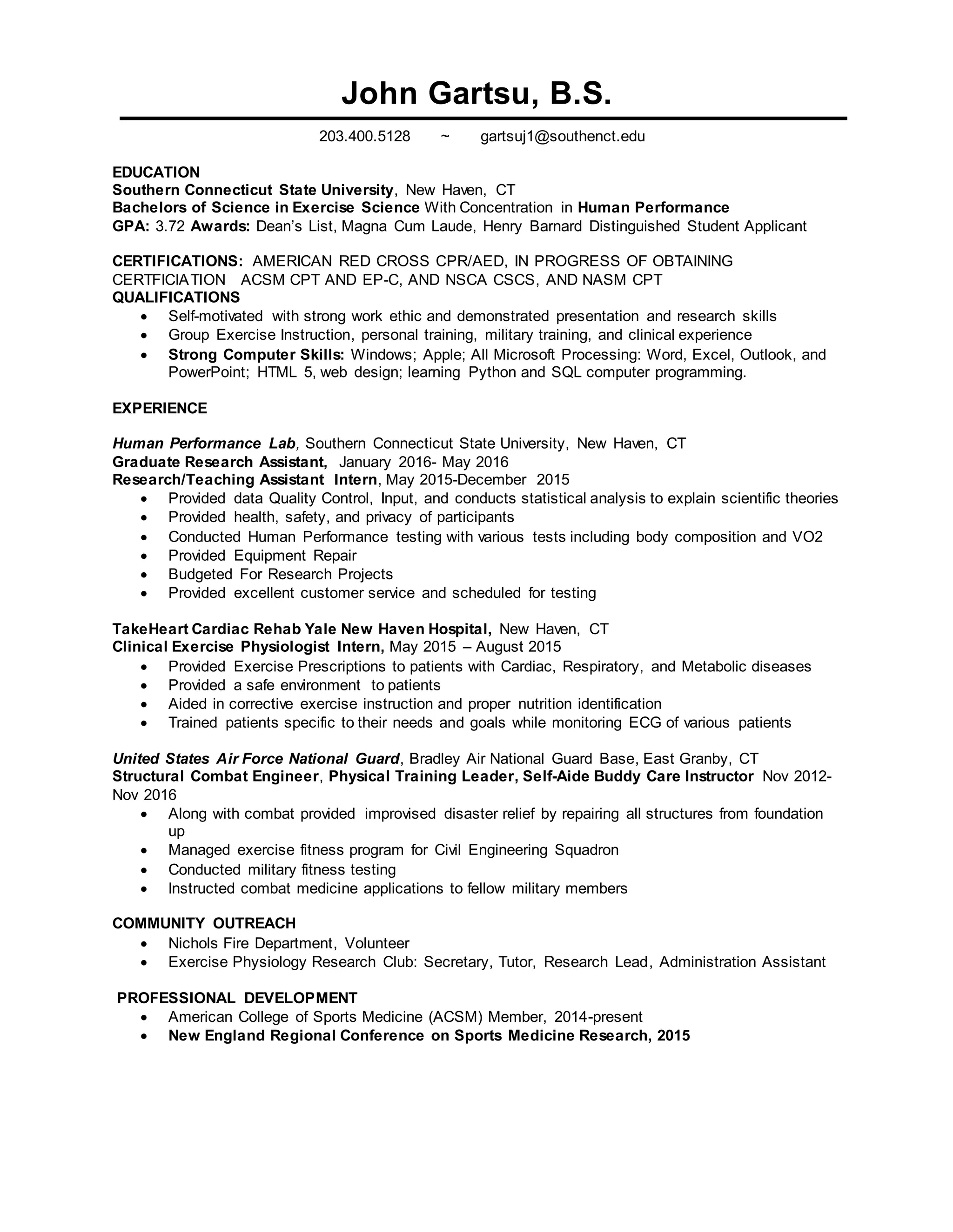 USE THIS RESUME | DOCX | Healthy Living