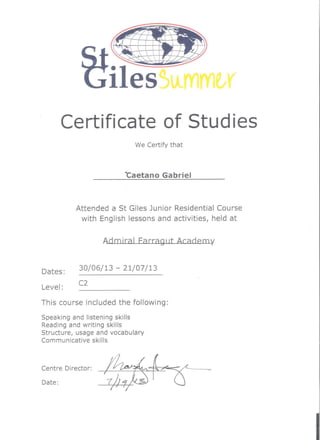 St Giles Certificate 1 001 | PDF