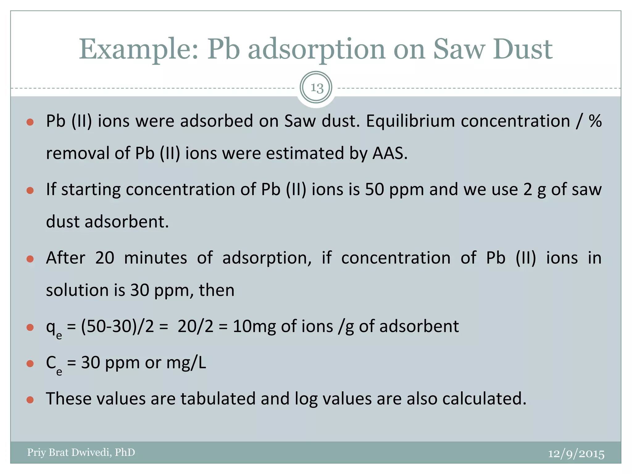 Kinetics & Modeling of Adsorption Process.pptx