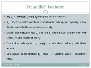 Kinetics & Modeling of Adsorption Process.pptx