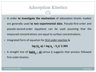 Kinetics & Modeling of Adsorption Process.pptx