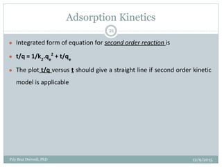 Kinetics & Modeling of Adsorption Process.pptx