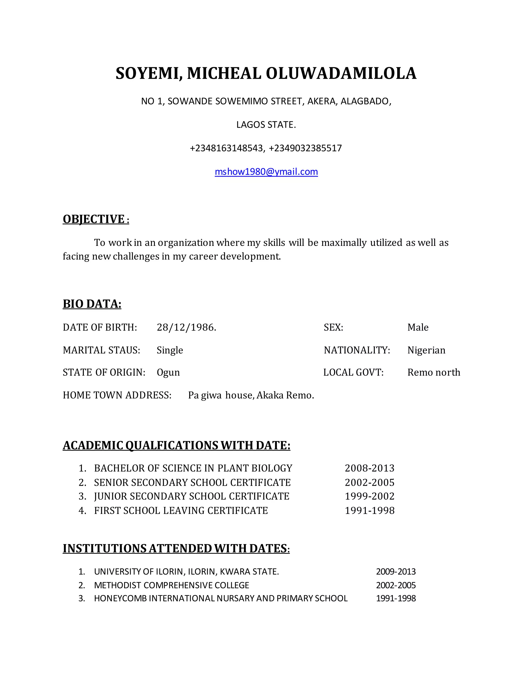 My Resume | DOCX | Education