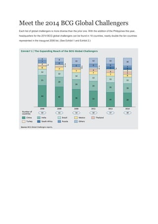 Meet the 2014 BCG Global Challengers (2) | PDF