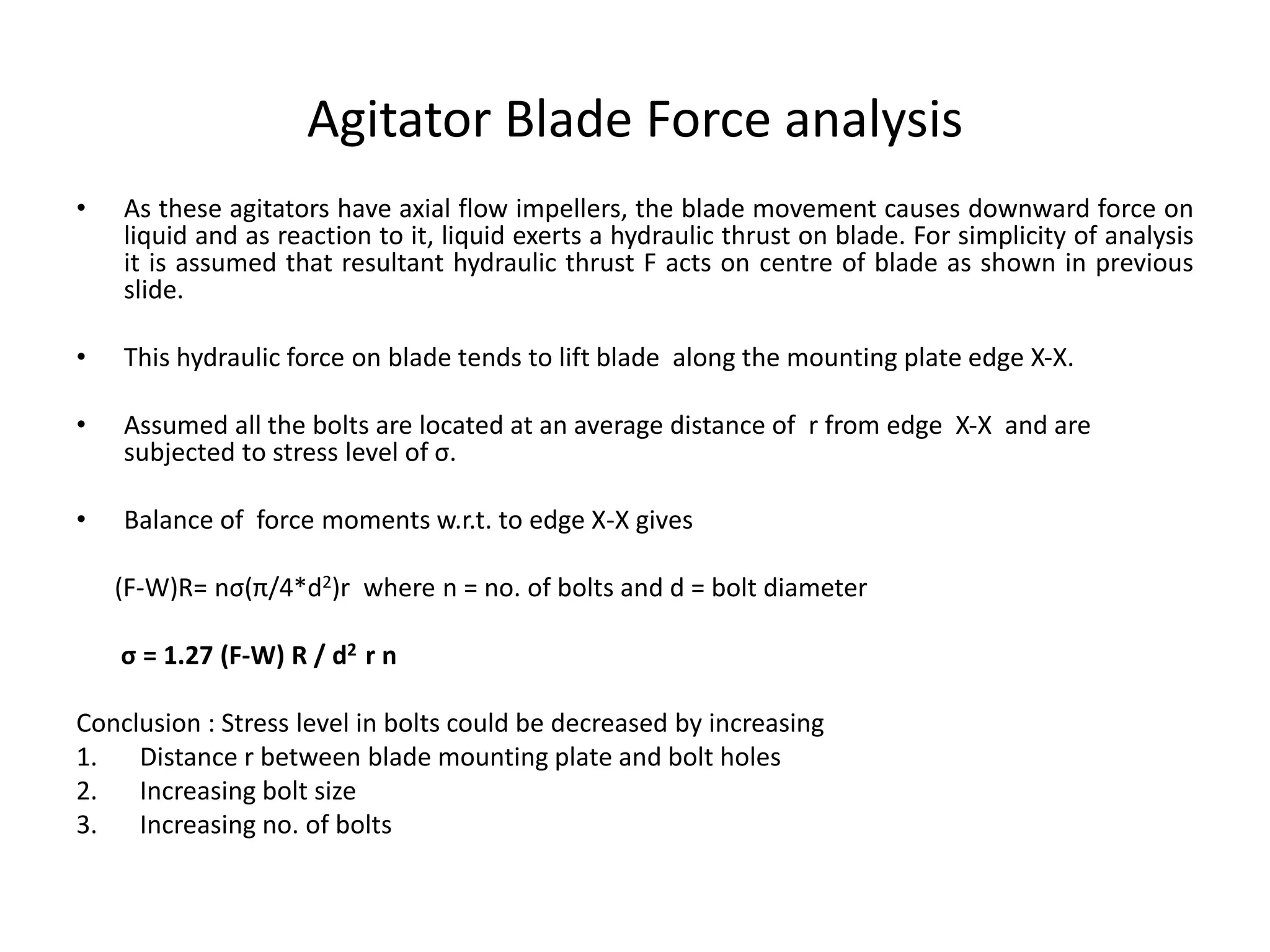 Agitator Blade bolt cracking problem | PPTX