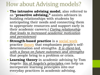 Academic advising in the university | PPTX | College Planning | College ...