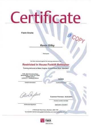K Gilby Certs | PDF