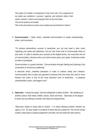 The Core Competencies of Conscious Leadership | PDF