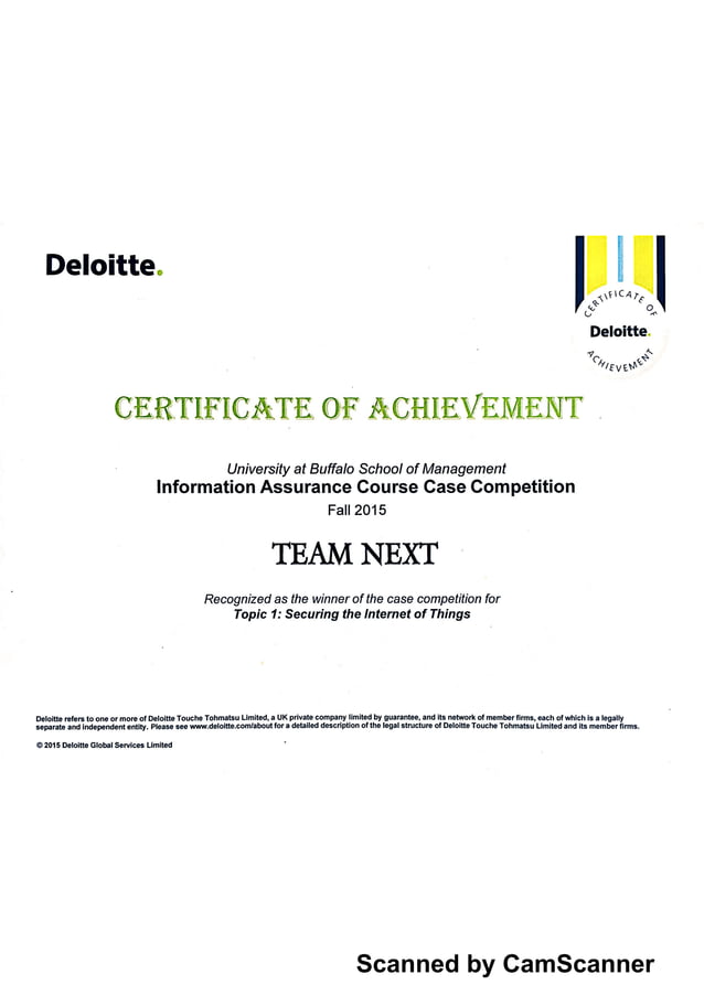 Deloitte Challenge Certificate | PDF