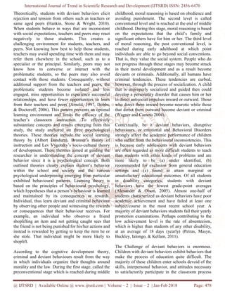 Dynamics of Deviant Behaviour on the Academic Participation of Early ...