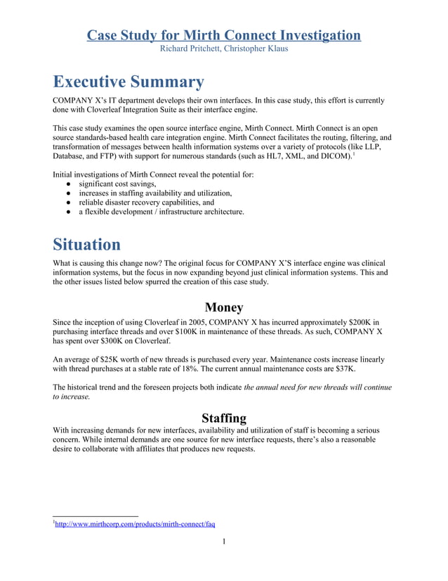 Mirth Connect as Interface Engine Case Study v2 | DOC | Computer ...