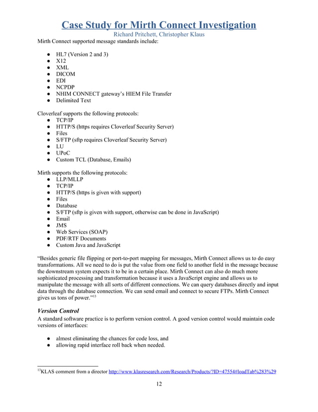 Mirth Connect as Interface Engine Case Study v2 | DOC | Computer ...