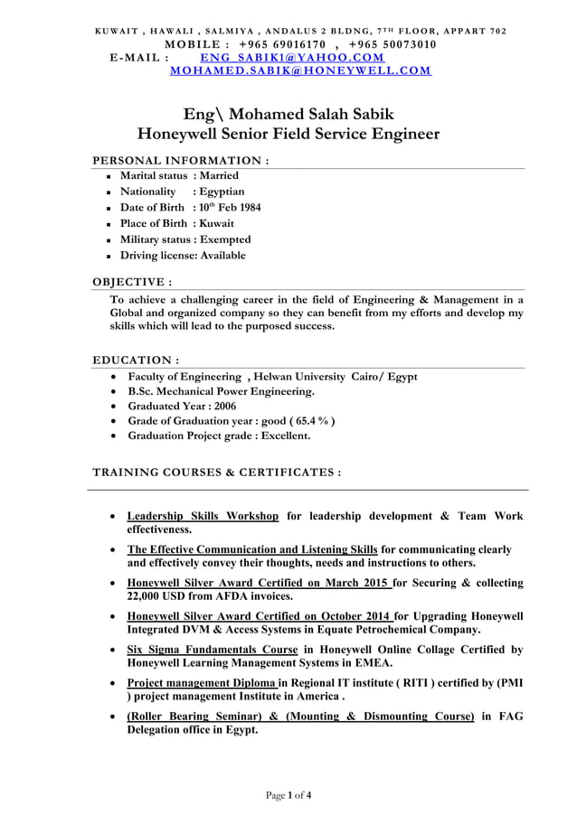 eng_Mohamed_Salah_cv | PDF | Business | Business and Finance