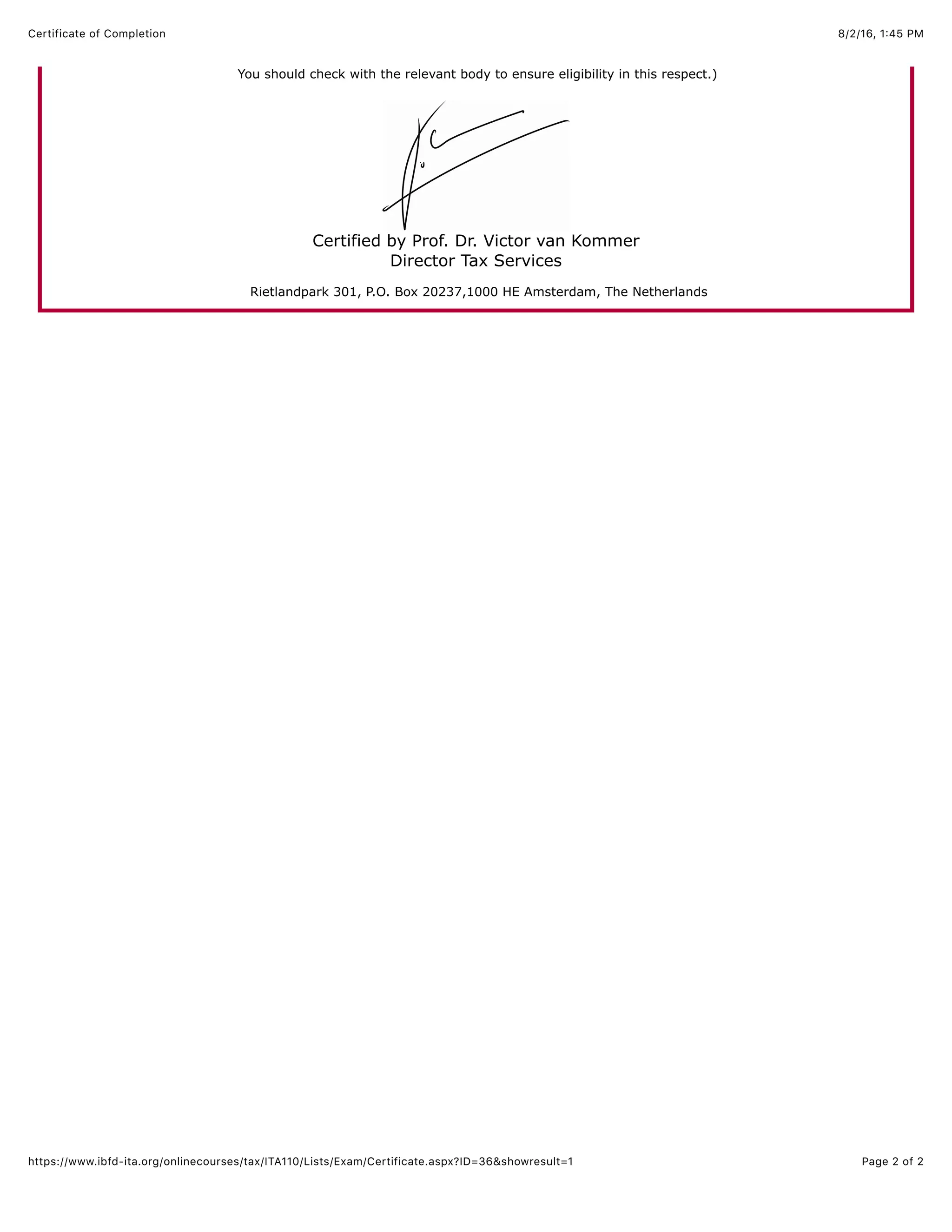 Double Taxation ReliefCertificate of Completion | PDF
