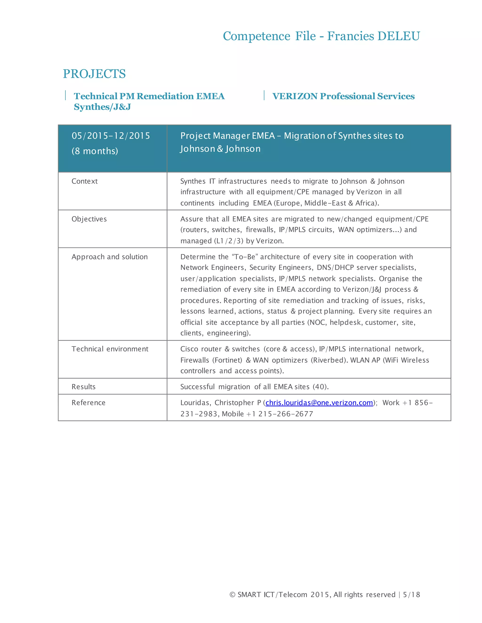 CV SMART ICT-Telecom - Francies DELEU 2015 | PDF