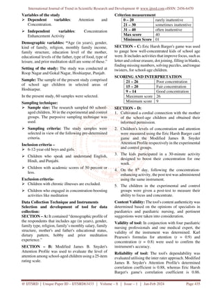 Effectiveness of Concentration Enhancement Activity on Attention and ...
