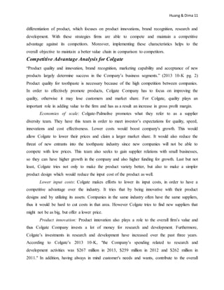 Colgate Toothpaste Company | DOCX | Oral care | Personal Care