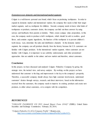 Colgate Toothpaste Company | DOCX | Oral care | Personal Care