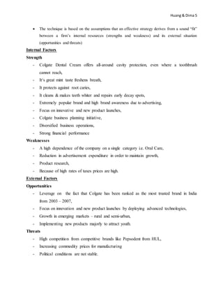 Colgate Toothpaste Company | DOCX | Oral care | Personal Care