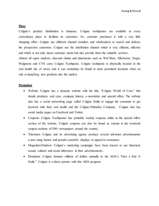 Colgate Toothpaste Company | DOCX | Oral care | Personal Care