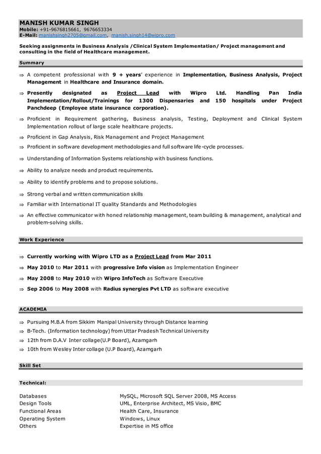 Manish Singh resume | DOCX