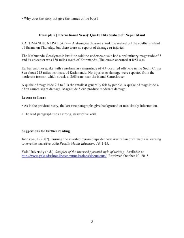 Inverted Pyramid Style of News Writing Adamkolo