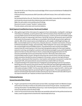 UPS Internship final write up | DOCX