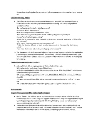 UPS Internship final write up | DOCX