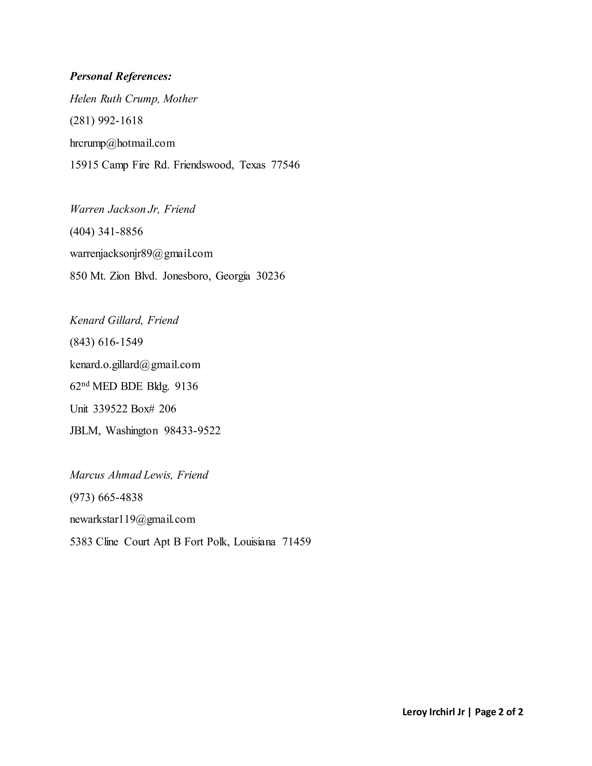 My Resume References | DOCX