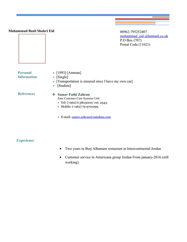 Mohammad Eid CV | DOC
