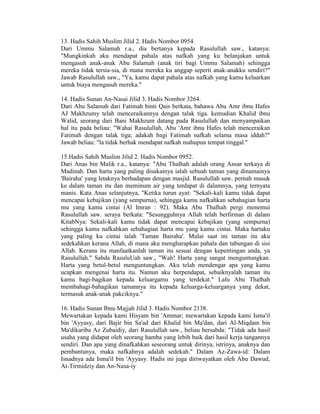 72 Hadis Mengenai Nafkah | PDF