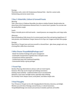 72 Hours in Tirupati: Temples, Trails, and Tiffins | DOCX