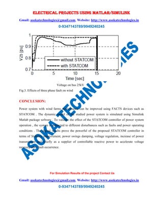 Statcom for improved dynamic performance of wind farms in power grid | PDF