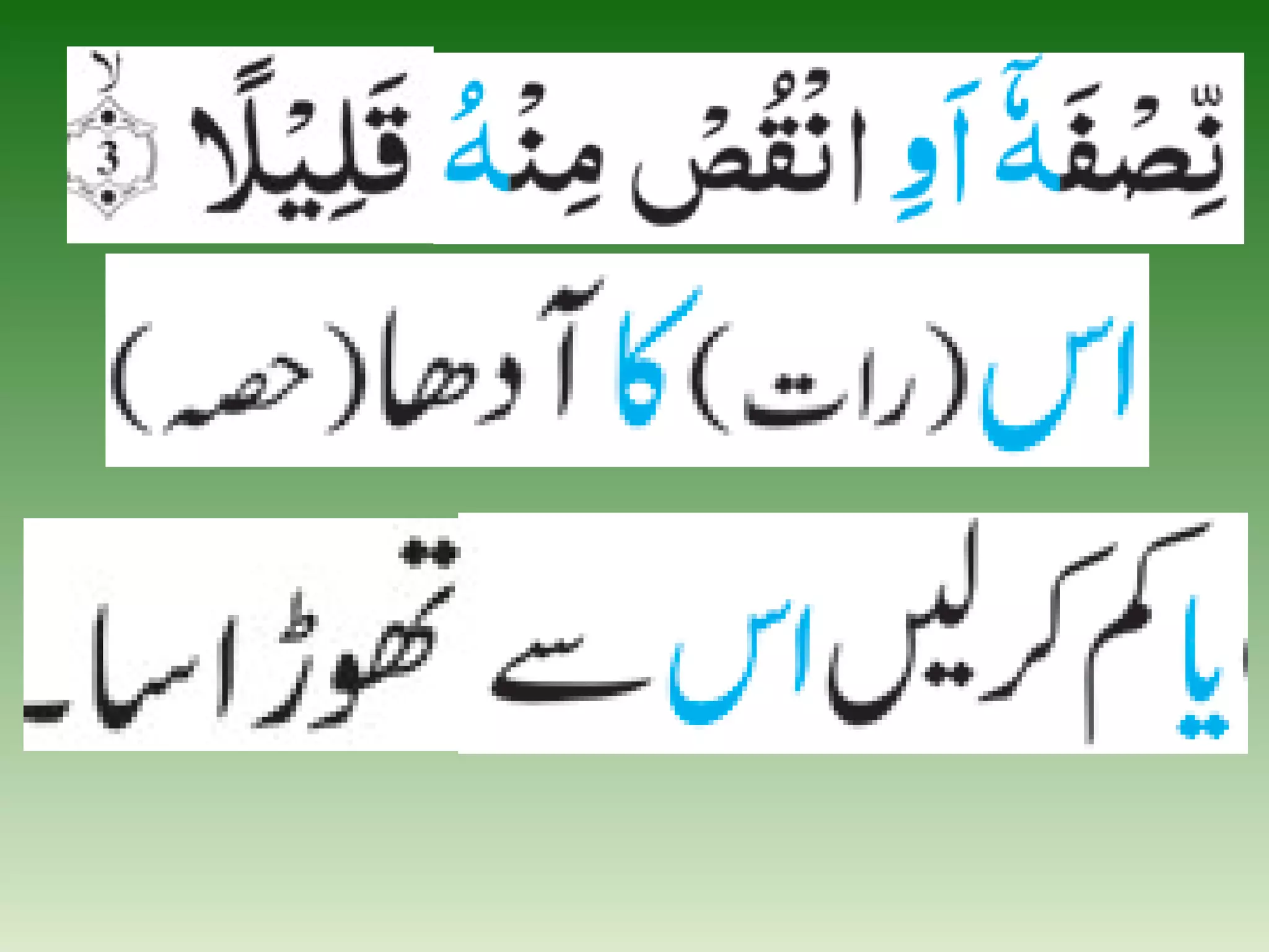 surah muzamil word meaning urdu, MISBAH UL QURAN | PPT